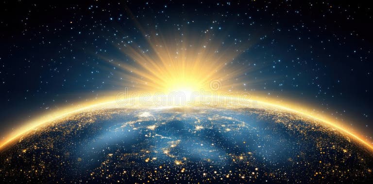 Watch the Earth Glow and Sparkle from Outer Space with Stars in the Sky ...