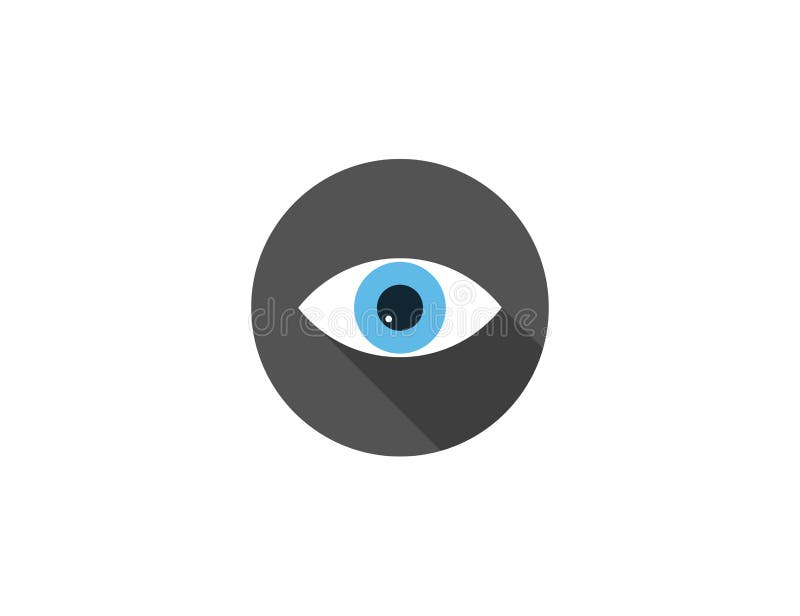 Watch, Eye Icon on White Background. Vector Illustration, Flat Stock ...