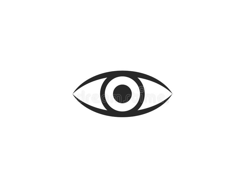 Watch, Eye Icon on White Background. Vector Illustration, Flat. Stock ...