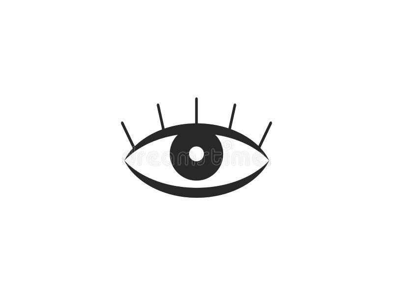Watch, Eye Icon on White Background. Vector Illustration, Flat Stock ...