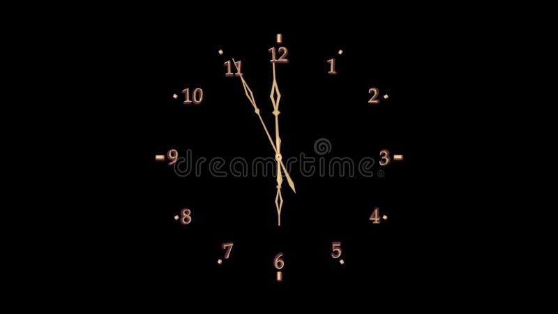 The Watch Face is Black, the Golden Hands are Arabic Numerals, the 6 O ...