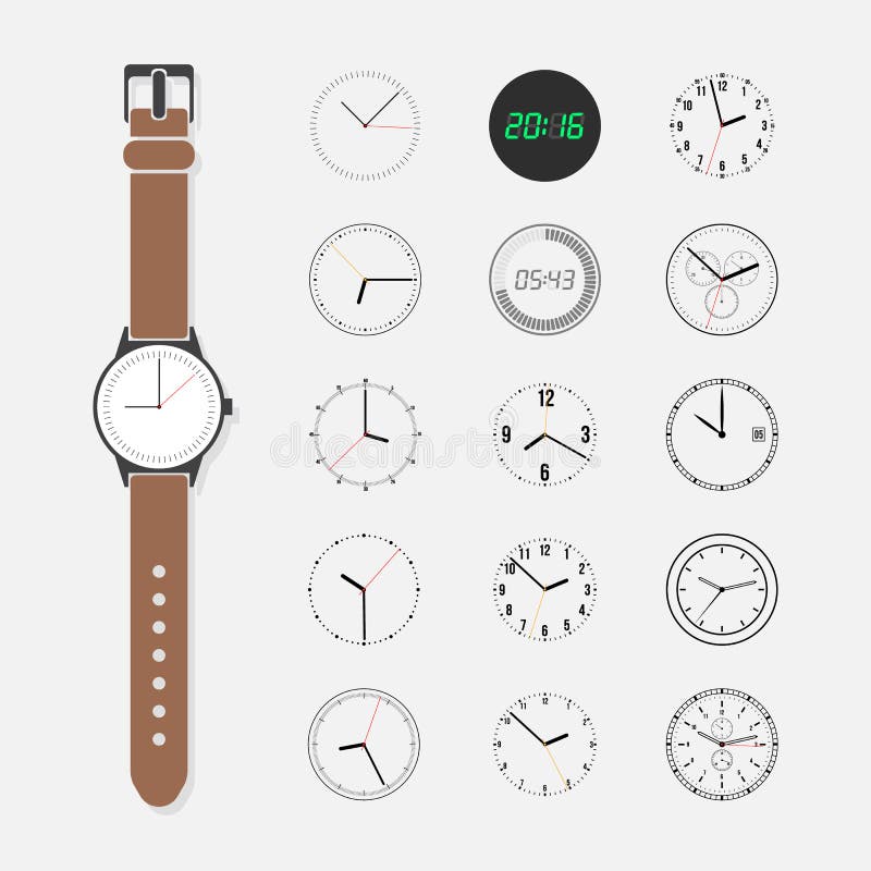 Watch Face. Clock Circle Dial with Numbers Arrows and Arrows, Modern ...