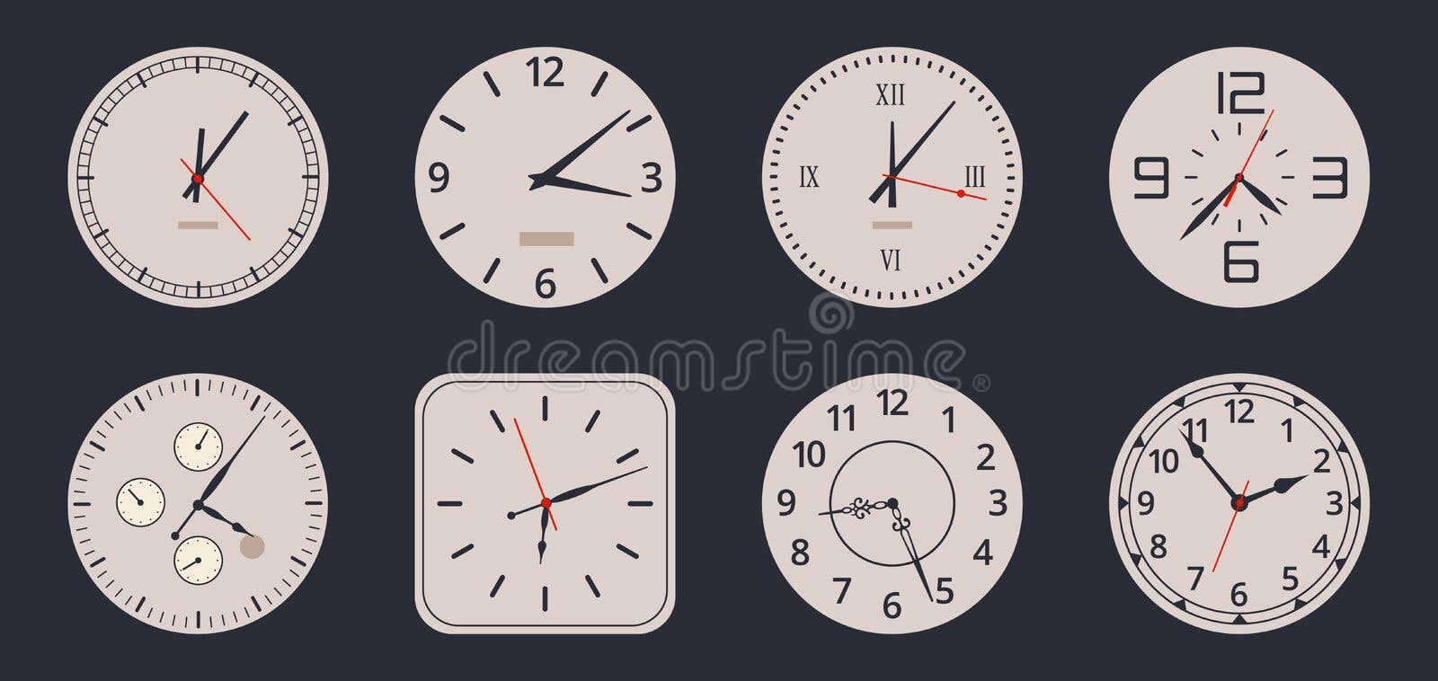 Analog Watch Faces. Electronic and Mechanical Vintage Clocks, Watch ... Analog Watch Faces. Electronic and Mechanical Vintage Clocks, Watch ...