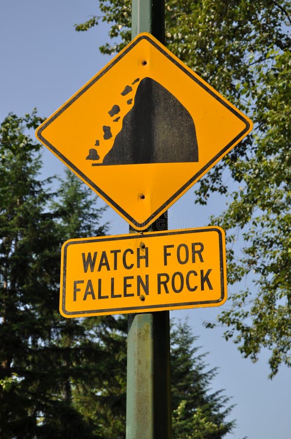 Watch for fallen rock stock image. Image of hill, scrub - 25924031