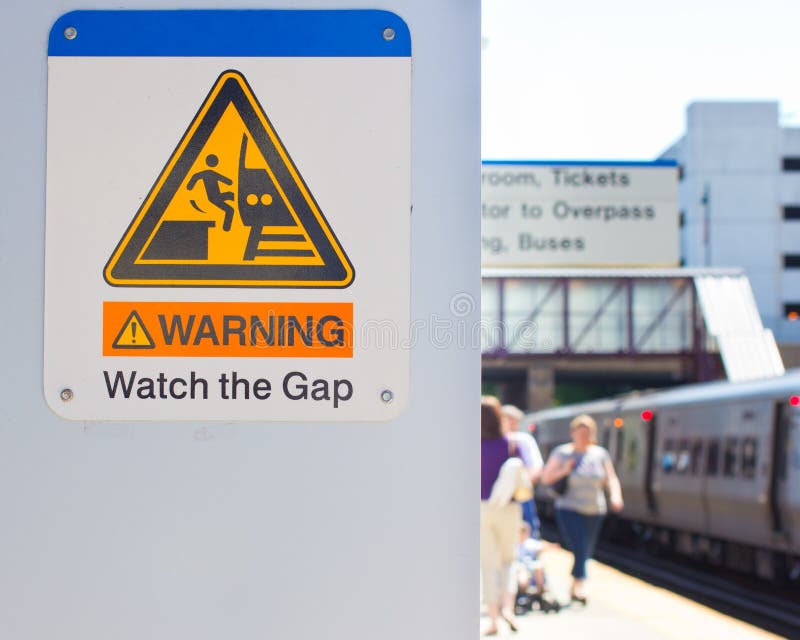 Mind the gap sign. editorial image. Image of railway, railroad - 3175520