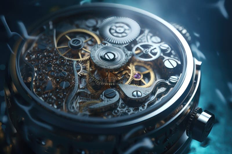 Watch Gears Concept. AI Generated Stock Photo - Image of macro, design ...