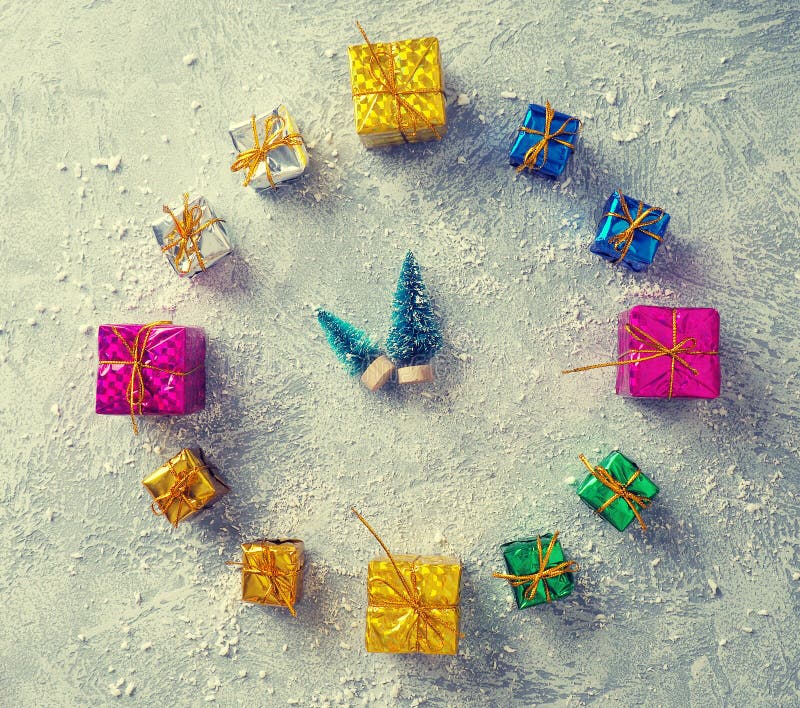 Watch of Gift Boxes Concept of Christmas Stock Image - Image of sepia ...