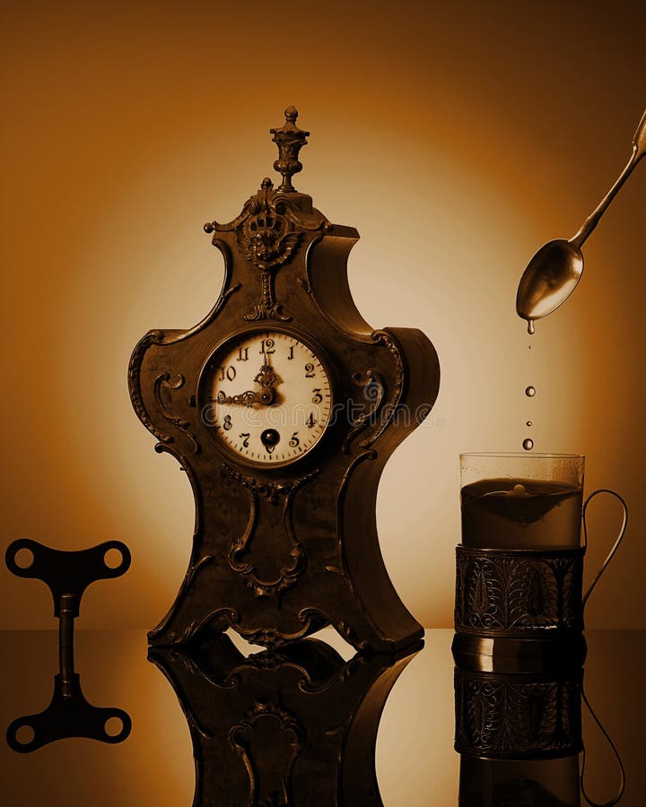 Reflection on a Clock Glass Stock Photo - Image of metal, clock: 145876636