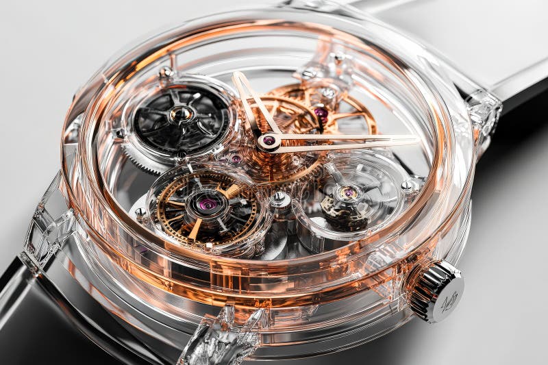 Watch with a Gold Band and a Clear Face Stock Photo - Image of minute ...