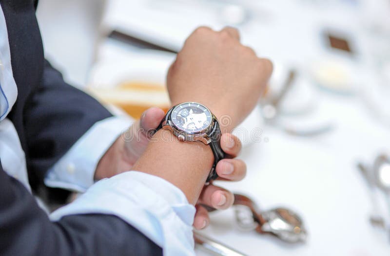 Watch on the hand stock photo. Image of portrait, elegant - 100236702
