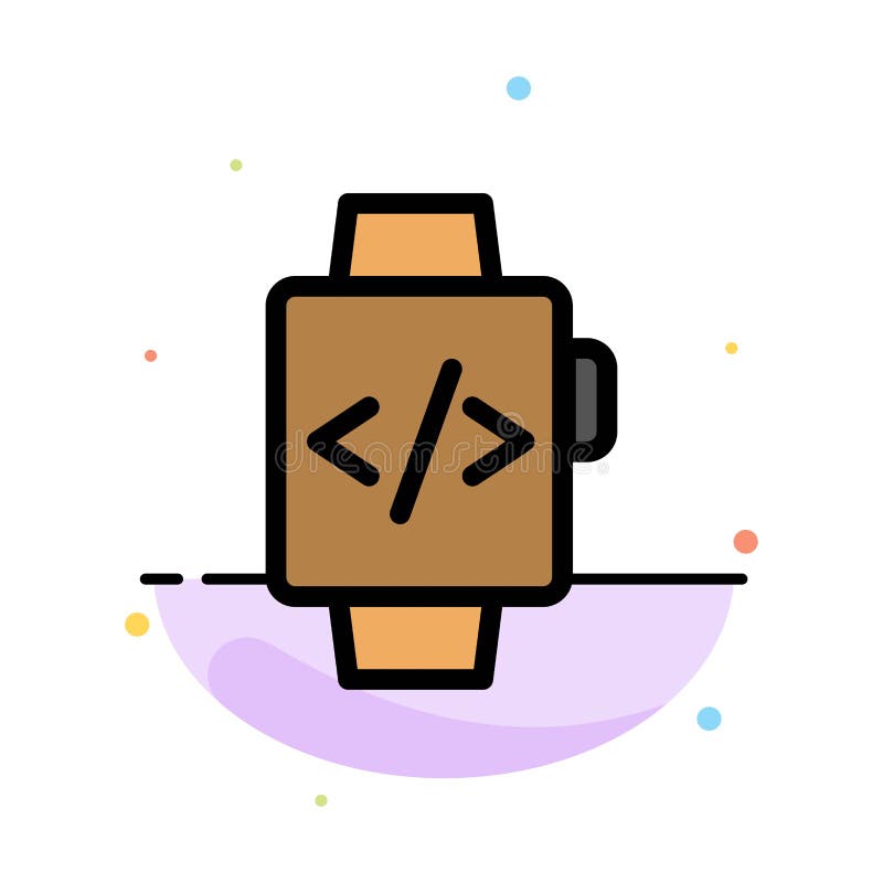 Watch, Hand Watch, Time Clock Abstract Flat Color Icon Template Stock ...