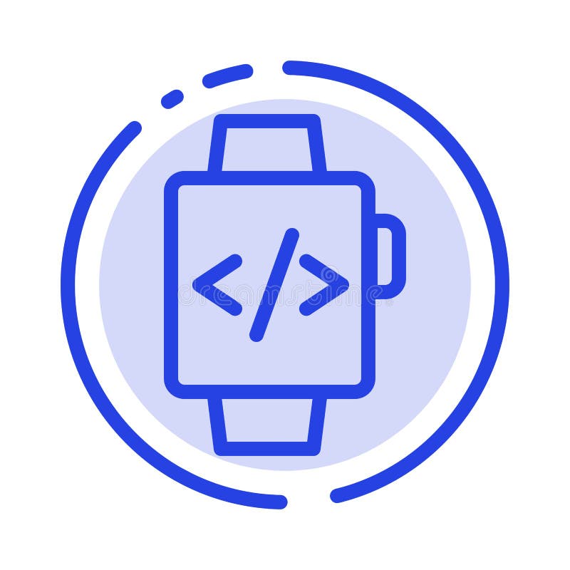 Watch, Hand Watch, Time Clock Blue Dotted Line Line Icon Stock Vector ...