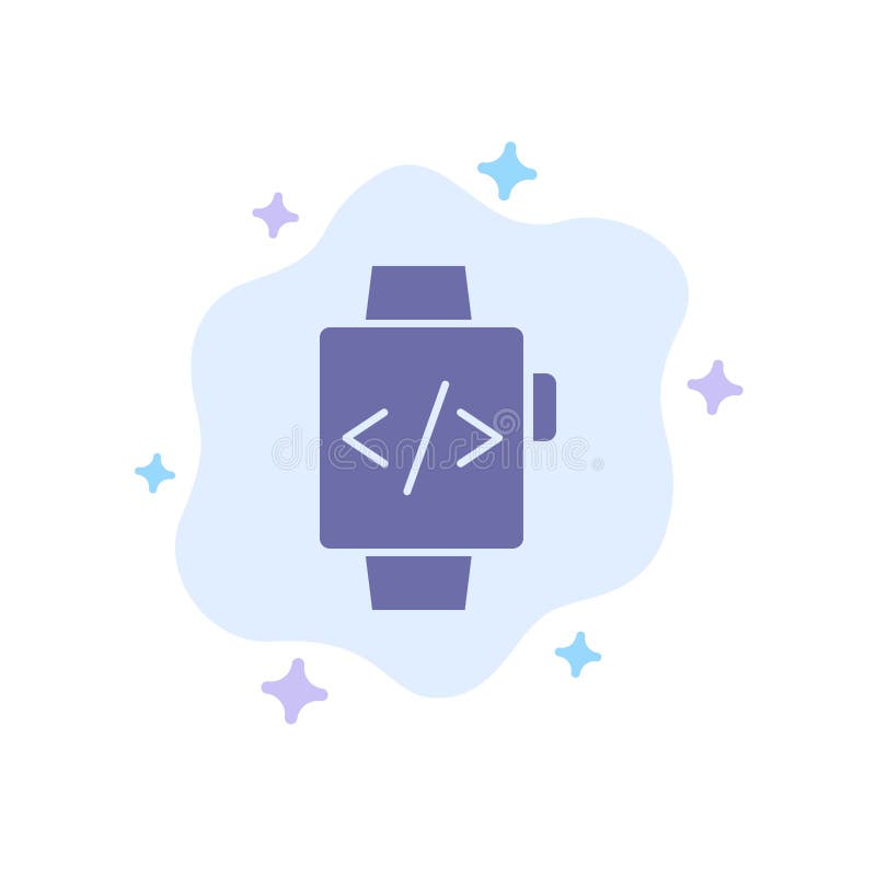 Watch, Hand Watch, Time Clock Blue Icon on Abstract Cloud Background ...