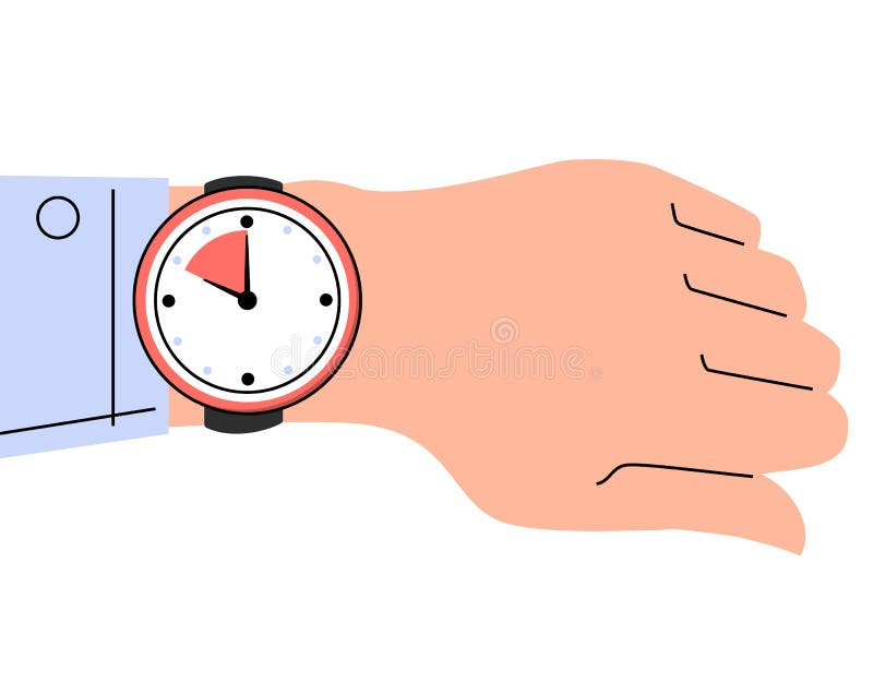 Watch on the Hand. Time is Ticking Stock Vector - Illustration of flat ...