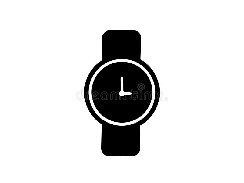 Watch Icon with a Black and White Theme Stock Illustration ...