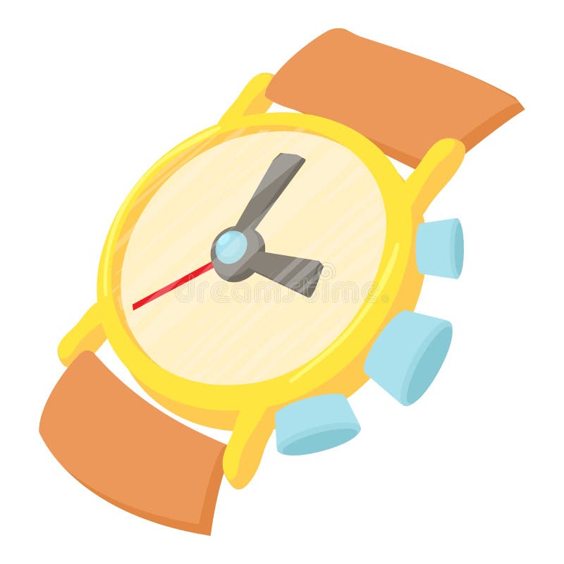 Watch icon, cartoon style stock illustration. Illustration of yellow ...