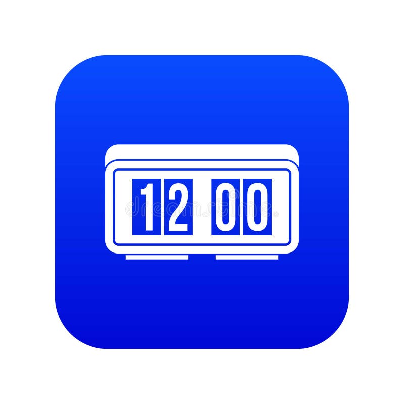 Watch icon digital blue stock vector. Illustration of hour - 141041763