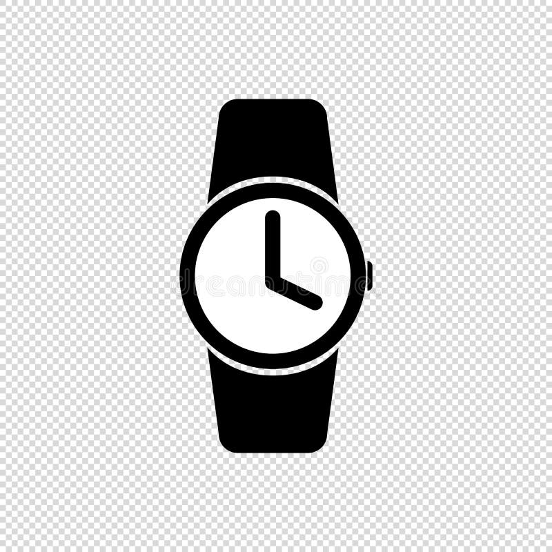 Watch Icon - Flat Vector Illustration - Isolated on Transparent ...