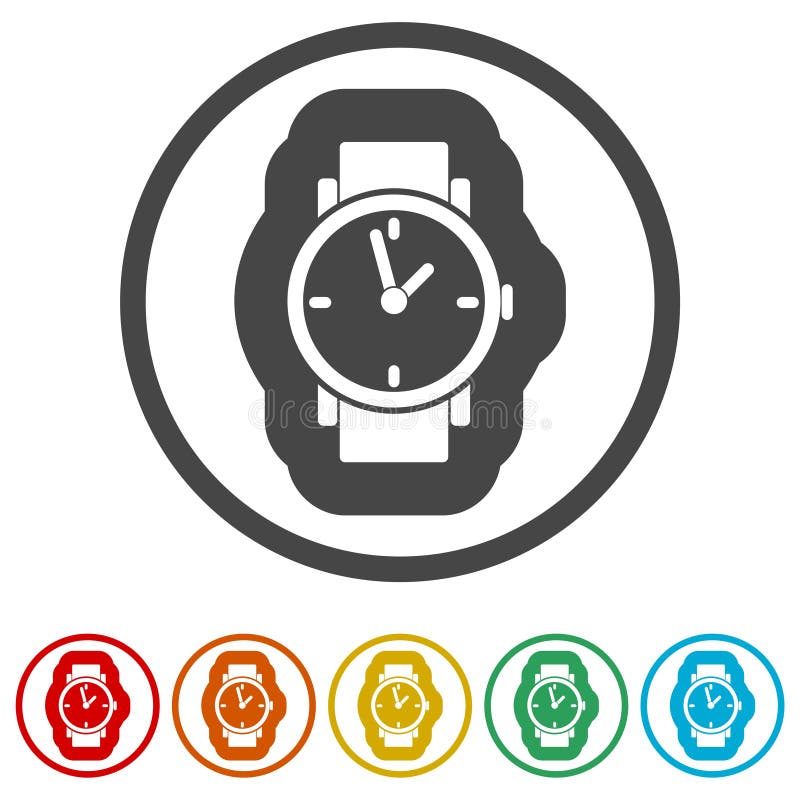 Watch Icon - Icons Set, 6 Colors Included Stock Illustration ...