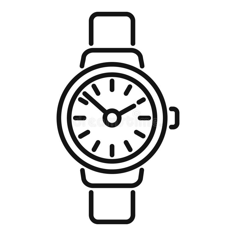 Watch Icon Outline . Work Project Stock Illustration - Illustration of ...