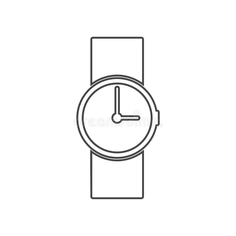 Watch icon stock vector. Illustration of outline, pictogram - 96212901