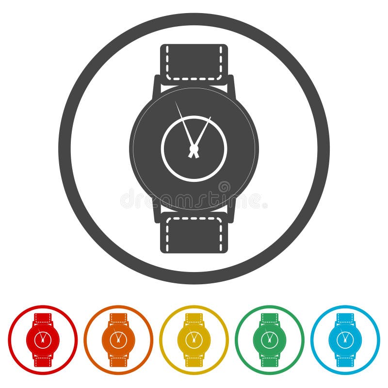 Watch Icon - Vector Icons Set, 6 Colors Included Stock Vector ...