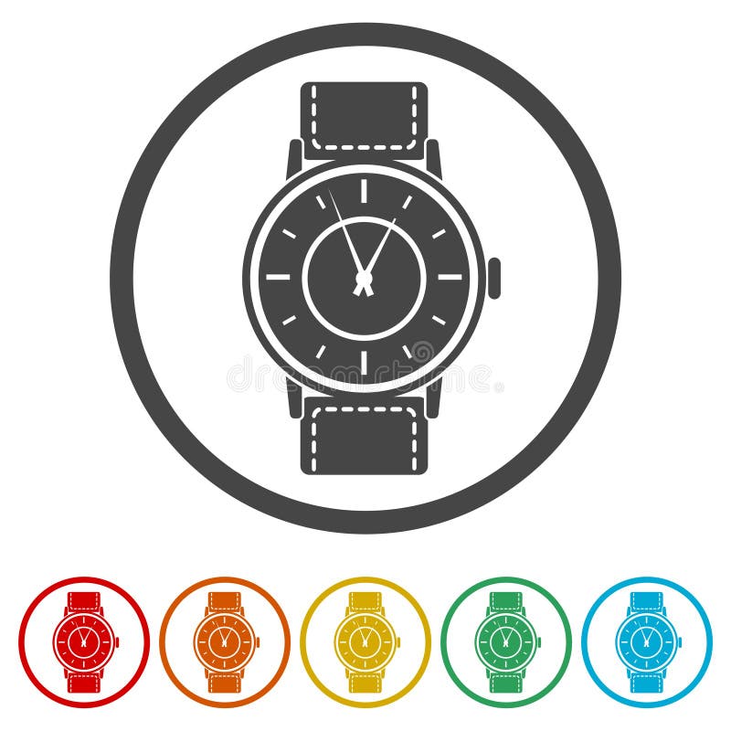 Watch Icon - Vector Icons Set, 6 Colors Included Stock Vector ...