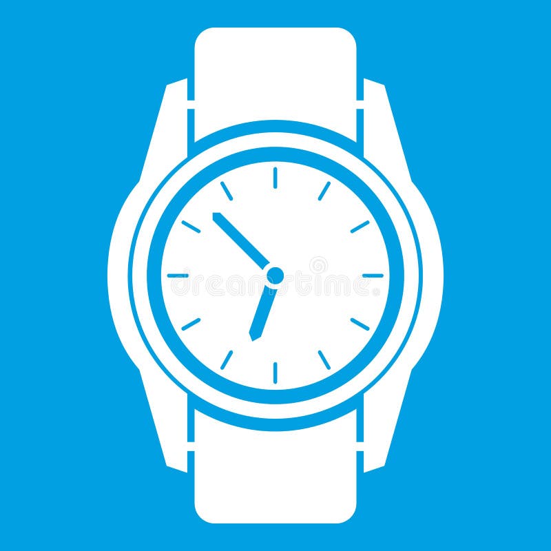 Watch icon white stock vector. Illustration of business - 121296489