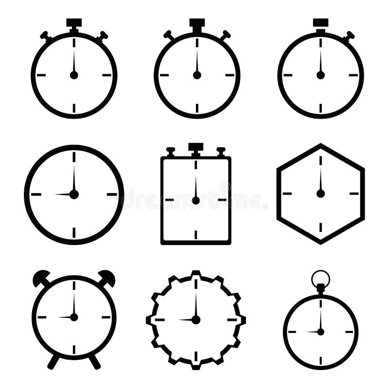 Watch Icons Set stock vector. Illustration of expensive - 102697334