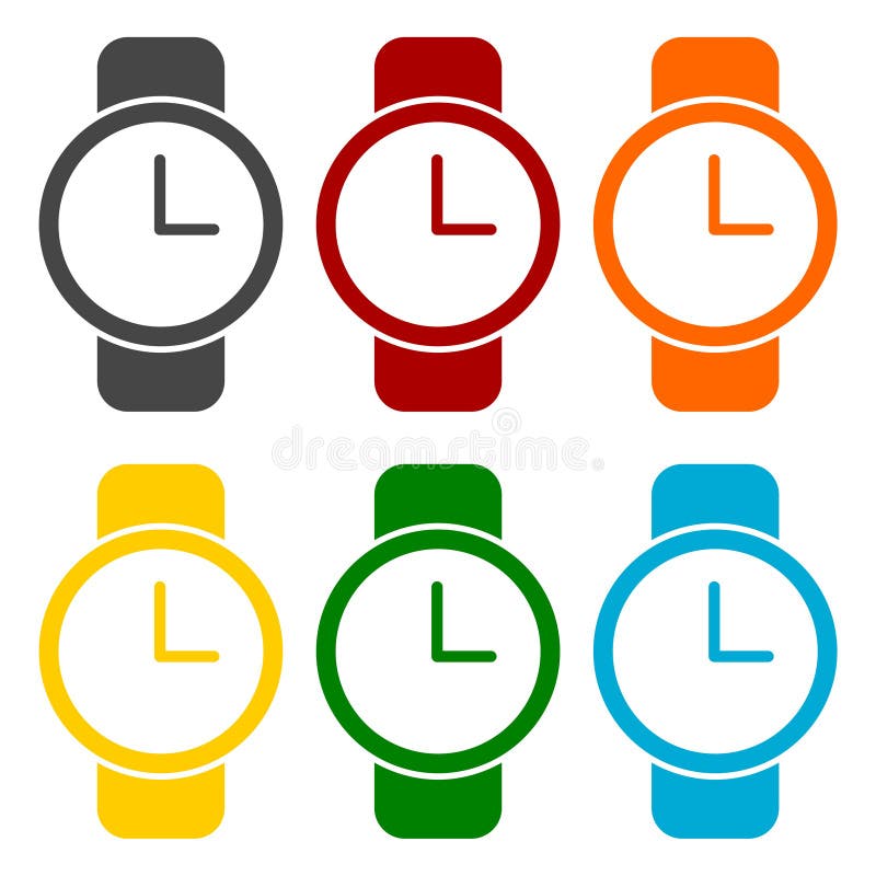 Watch icons set stock vector. Illustration of apple, icon - 96316088