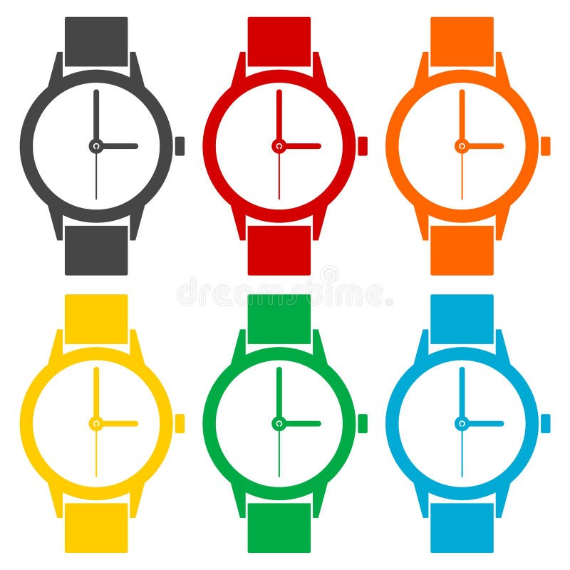 Watch icons set stock vector. Illustration of background - 96316215