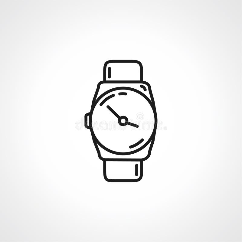 Watch Line Icon. Watch Icon Stock Vector - Illustration of wristwatch ...