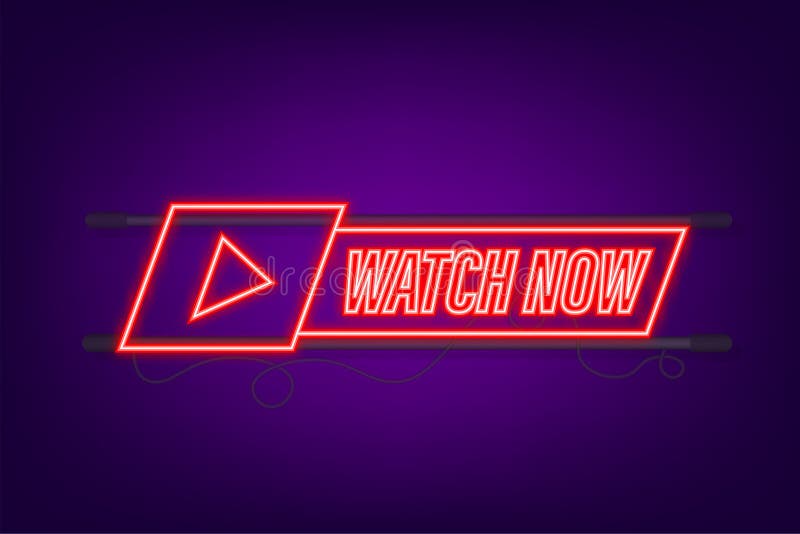 Watch Live Badge, Icon, Stamp Logo. Neon Icon. Vector Illustration ...