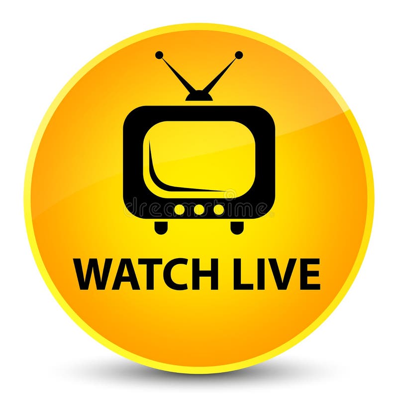 Watch Live Elegant Yellow Round Button Stock Illustration ... Watch Live Elegant Yellow Round Button Stock Illustration ...