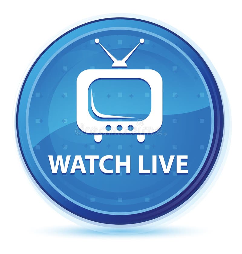 Live Tv Midnight Blue Prime Round Button Stock Vector - Illustration of ...