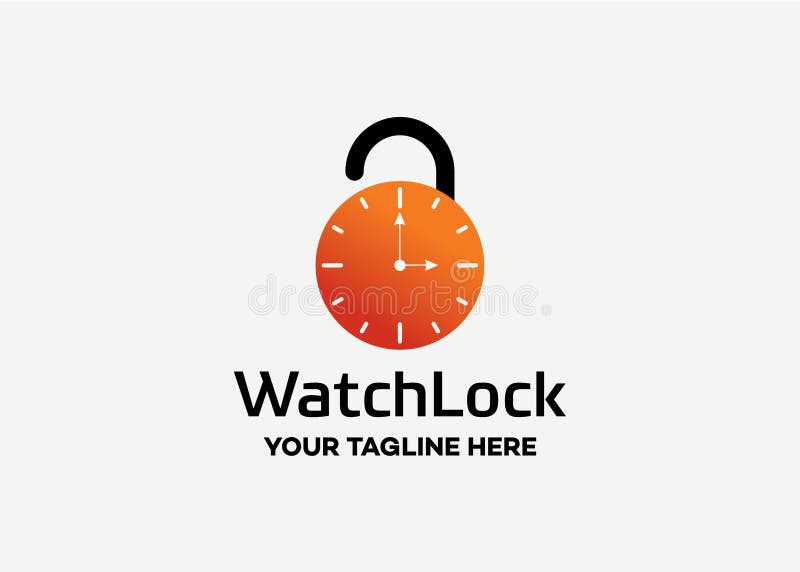 Watch Lock Logo Design Template Stock Vector - Illustration of lock ...
