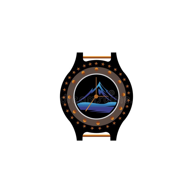 Watch Logo Icon Illustration Mountain Design Company Vector Stock ...