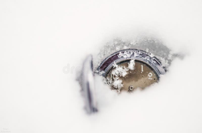 Watch Lying in the Snow. Christmas Theme Stock Photo - Image of metal ...