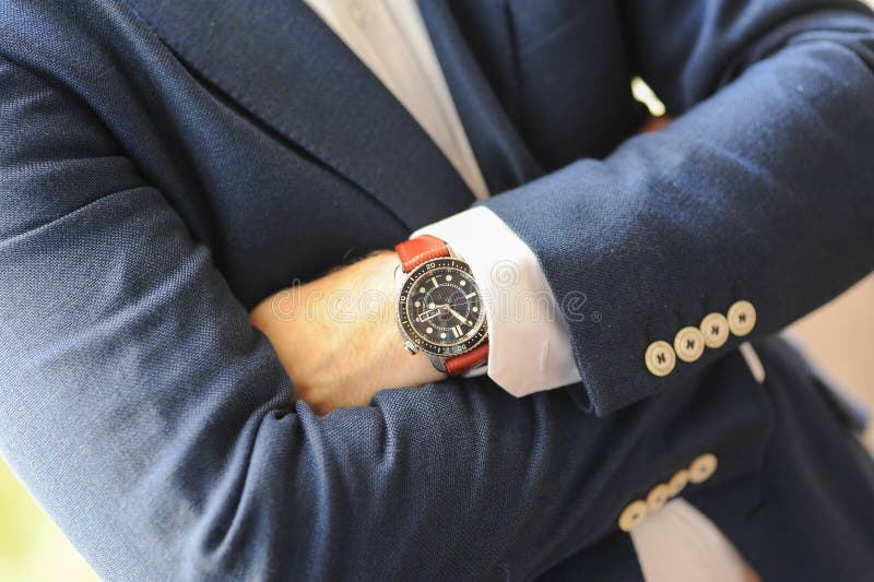 Watch on a man stock image. Image of suit, people, space - 100438455