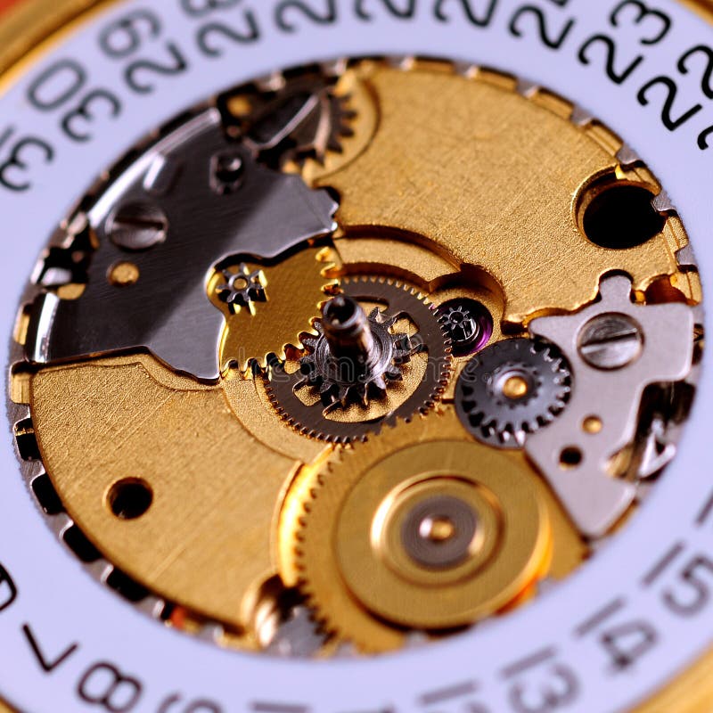 Watch mechanism stock photo. Image of dial, gears, escapement - 22320826