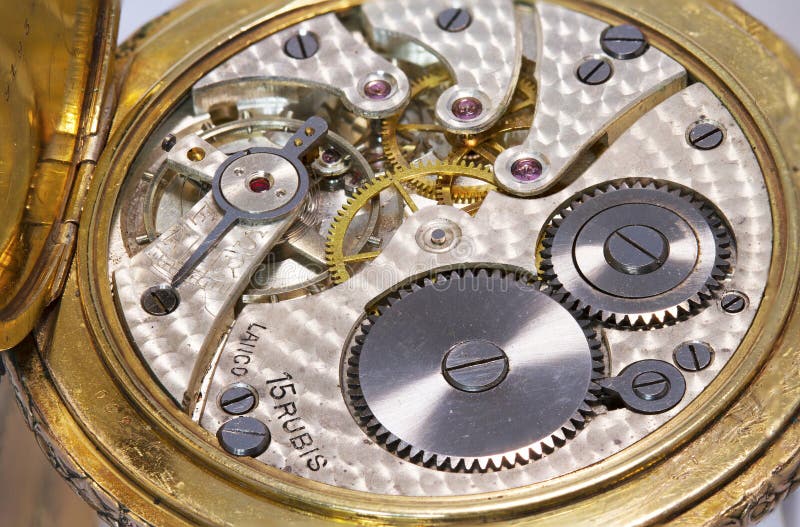Pocket Watch Mechanism Macro Stock Image - Image of precision, internal ...