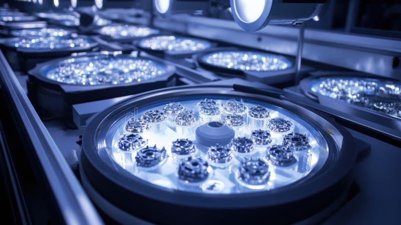 Watch Movement Components Manufacturing Process Under Inspection Stock ...