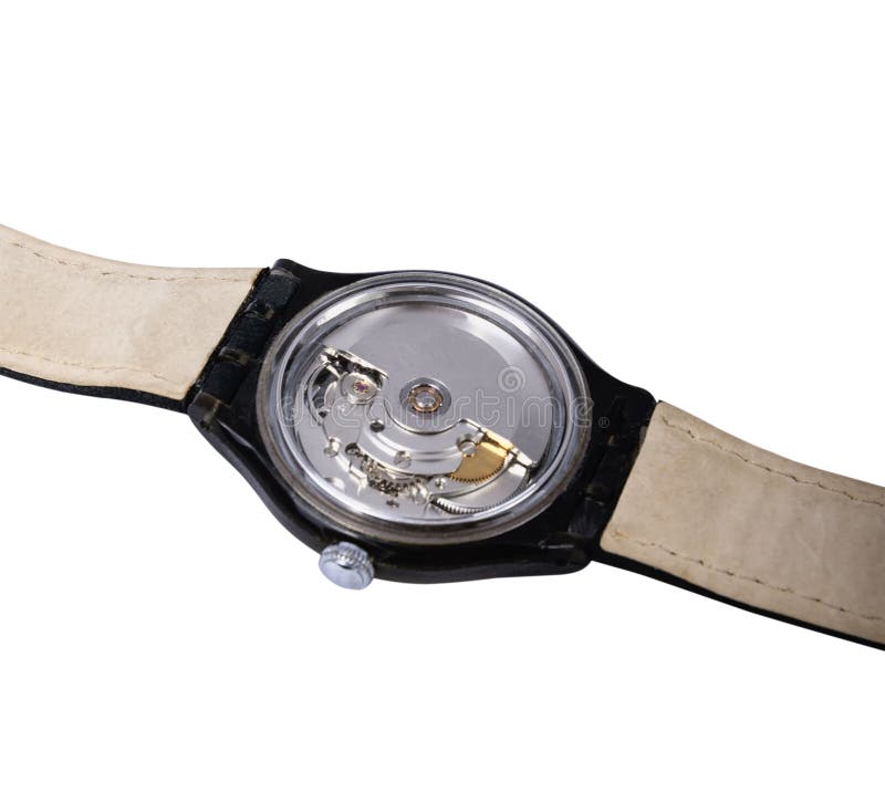 Quartz Watch Movement, Old Steel Wristwatch Clock Stock Photo - Image ...