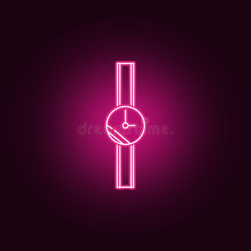 Watch Neon Icon. Elements of Women S Accessories Set Stock Illustration ...