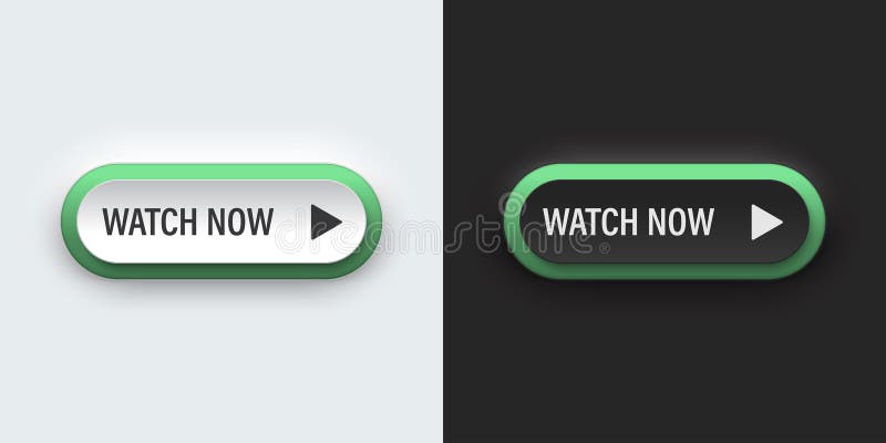 Watch Now Icon. a Set of Buttons with Watch Now Symbols. 3d Neumorphism ...