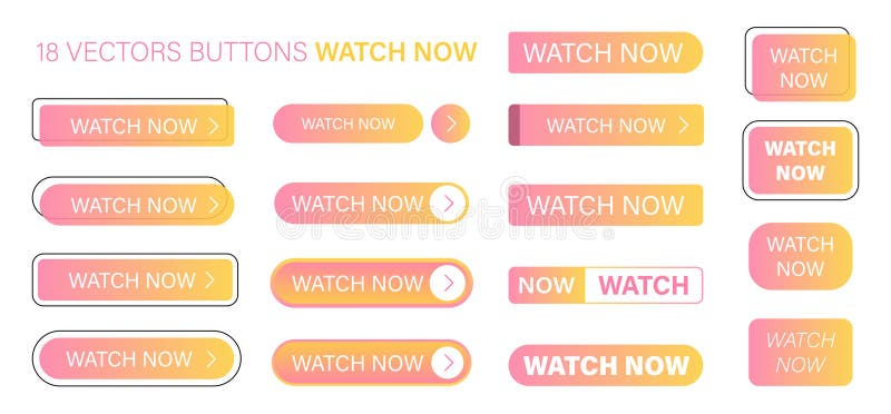 The Watch Now is a Set of Simple Modern Buttons. Push Button for an ...