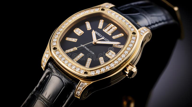 Watch octagon gold stock illustration. Illustration of watch - 369604380