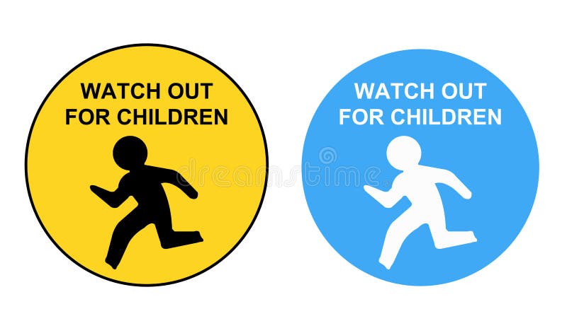 Watch Out for Children Road Sign.Please Drive Slow Stock Illustration ...