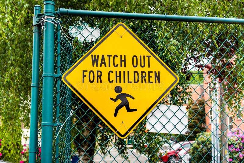 Watch out for children stock image. Image of green, leaves - 57094977
