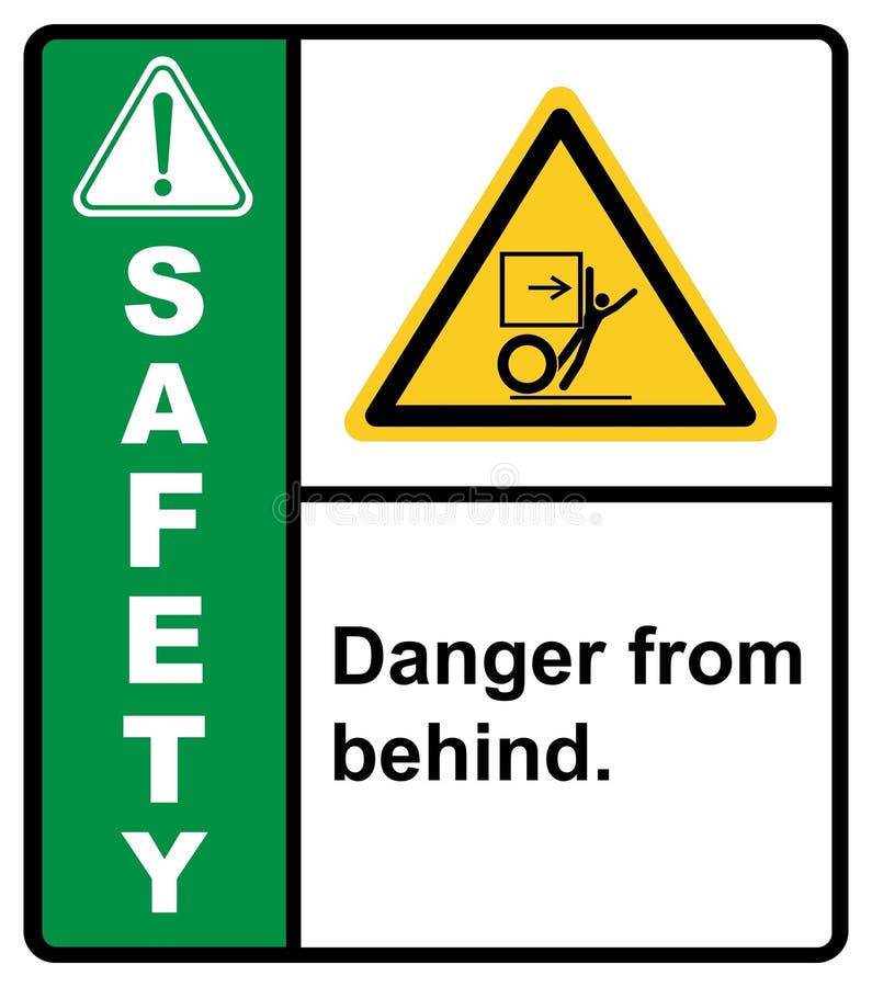 Watch Out for Danger from Behind.label Safety Stock Vector ...